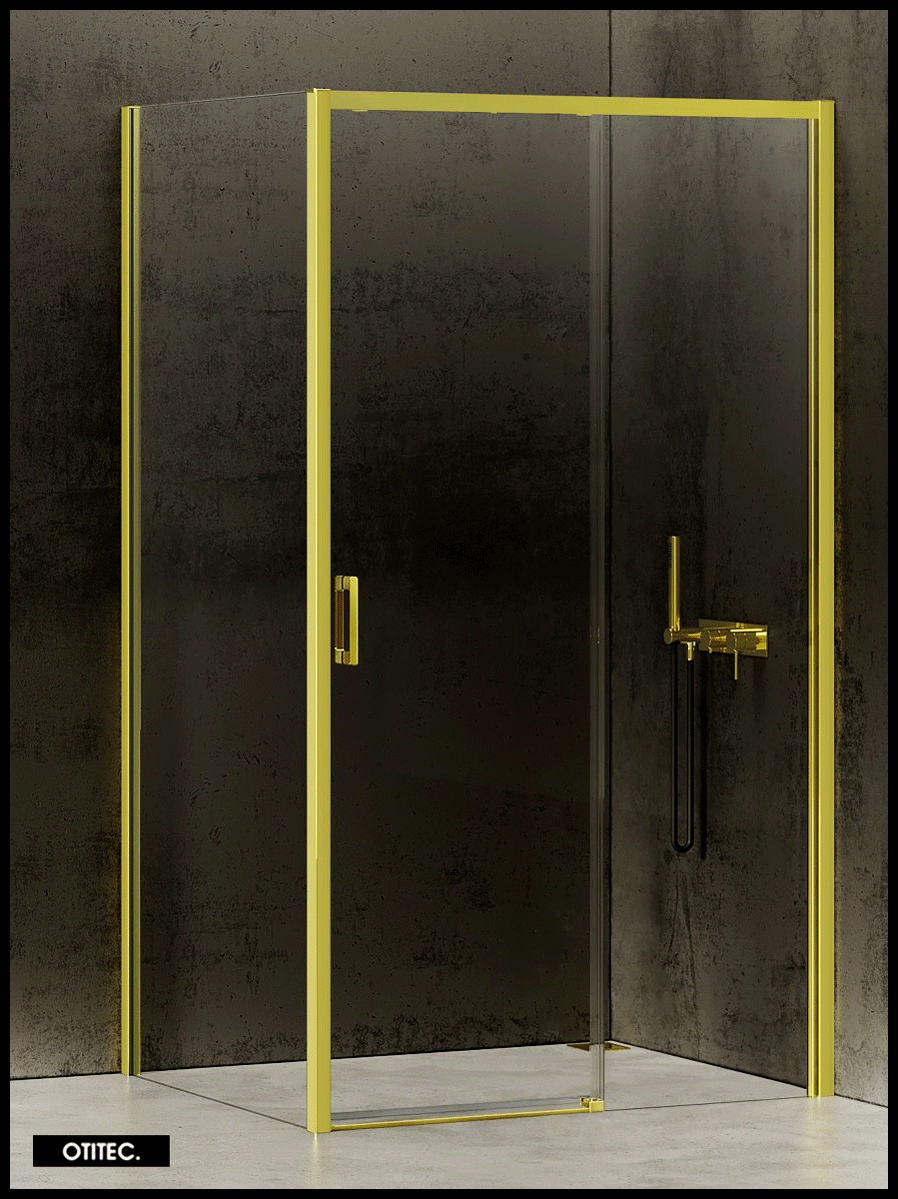 Porta doccia con panello laterale (apertura dall'angolo) - 160 x 80 x ...