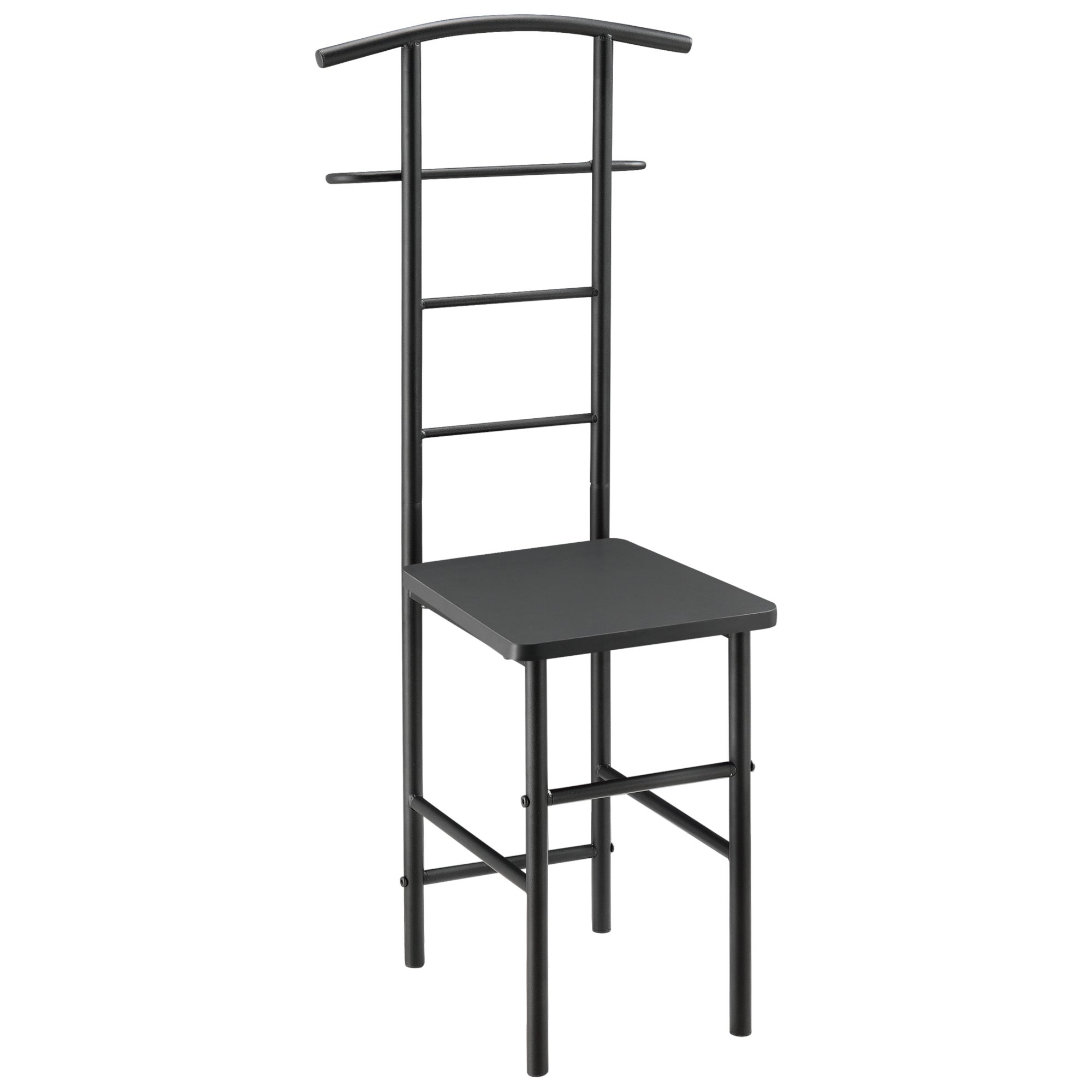 Valet de Chambre Anaheim Métal MDF Noir Gris Foncé [en.casa] | Leroy Merlin
