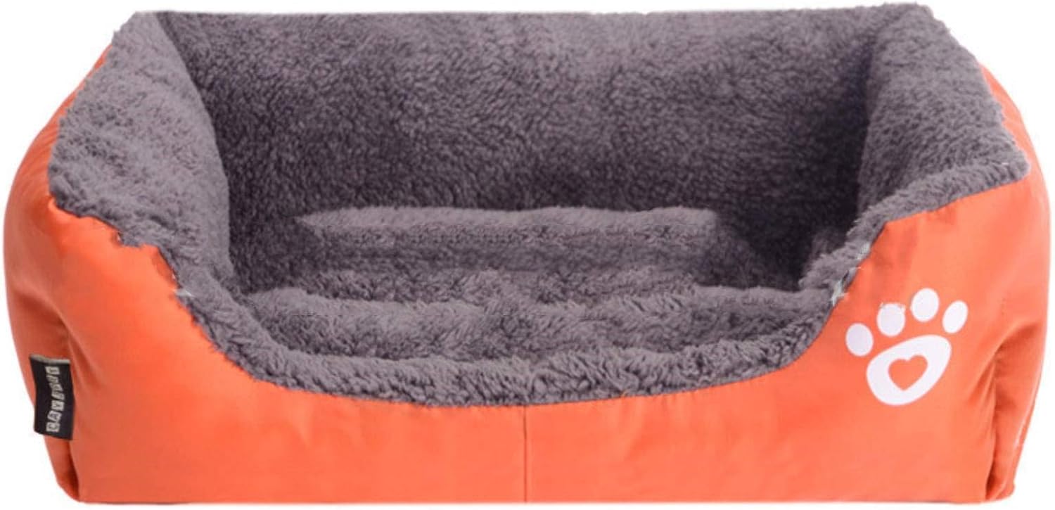 (orange, taille M：54*42*11) lit chaud pour animaux de compagnie, garder ...
