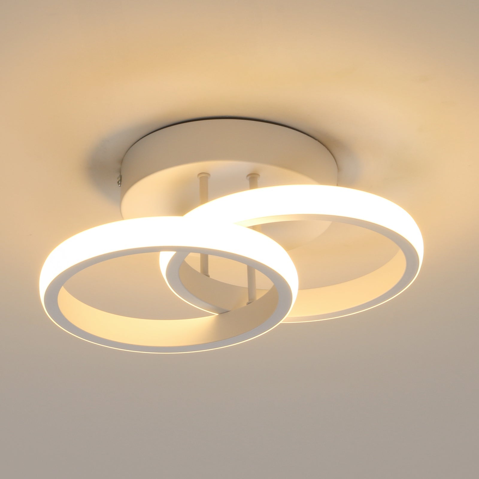 Plafonnier LED Chic Moderne, Lustre Lumineux de Plafond Blanc Chaud ...