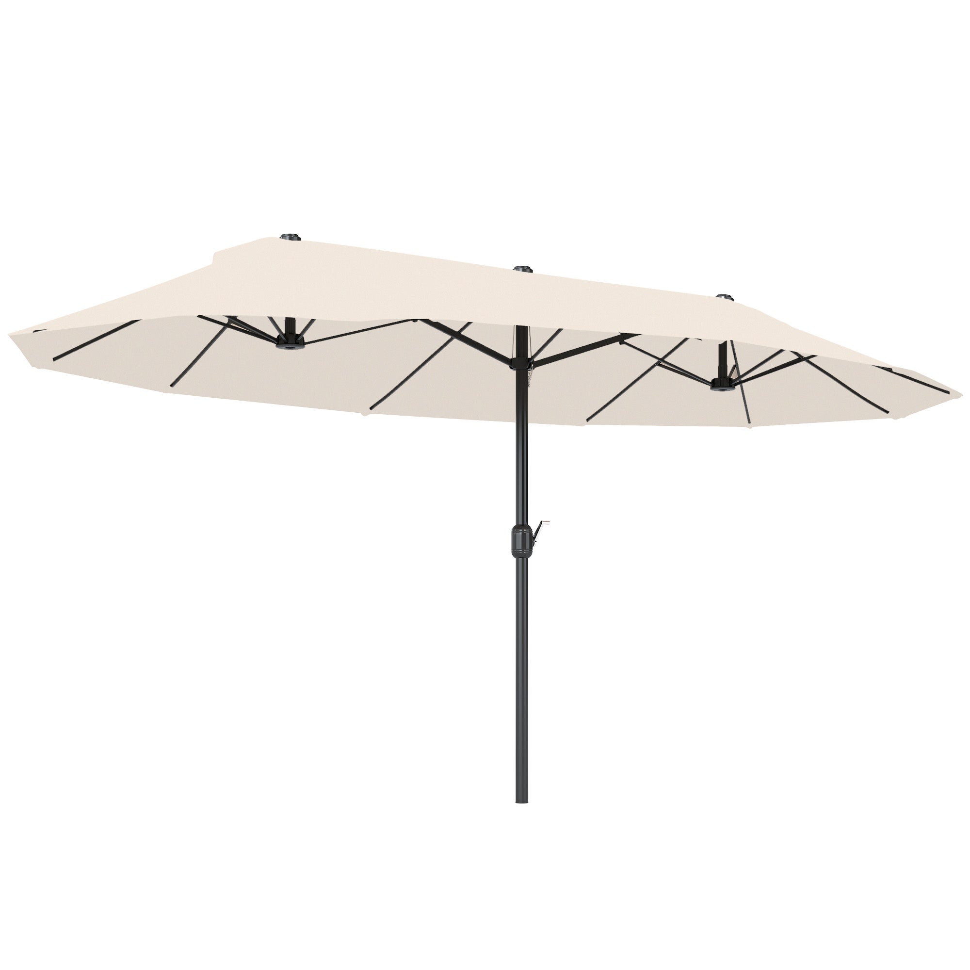 Parasol double pour jardin 460x270x240 cm, anti-UV avec manivelle, pour ...