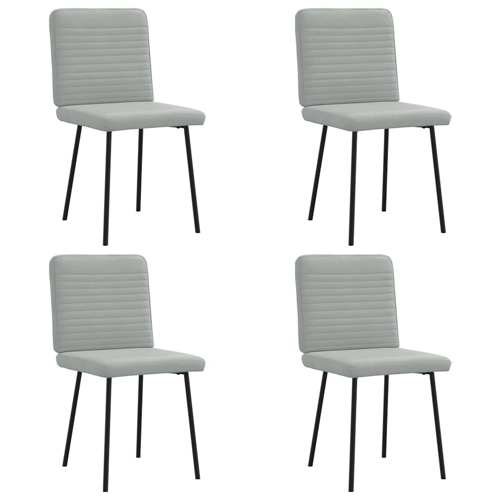 Pack 4 uds Sillas de comedor | Silla de cocina terciopelo gris claro ...