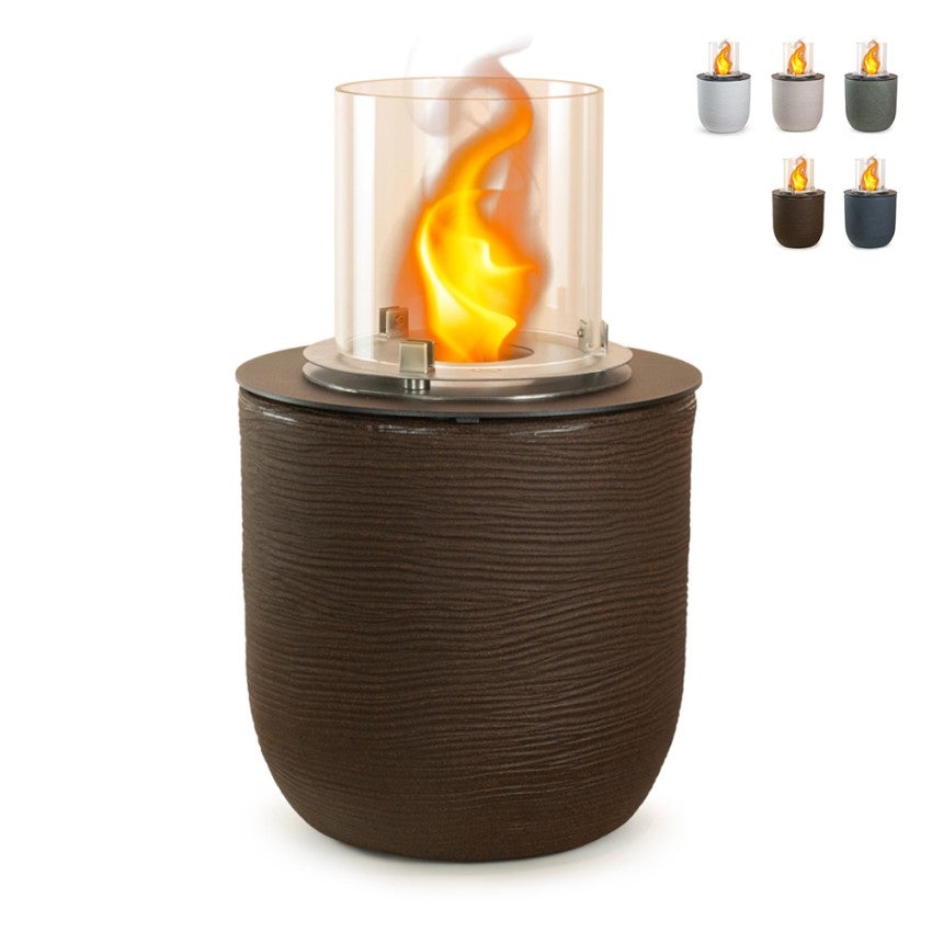 Chimenea de bioetanol de jardín diseño de suelo Ø 35 x h 55 cm ...