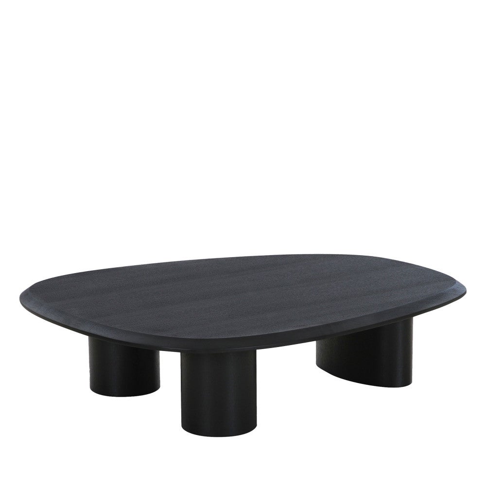 Tirano - Table basse organique en bois 78x96cm - Noir | Leroy Merlin