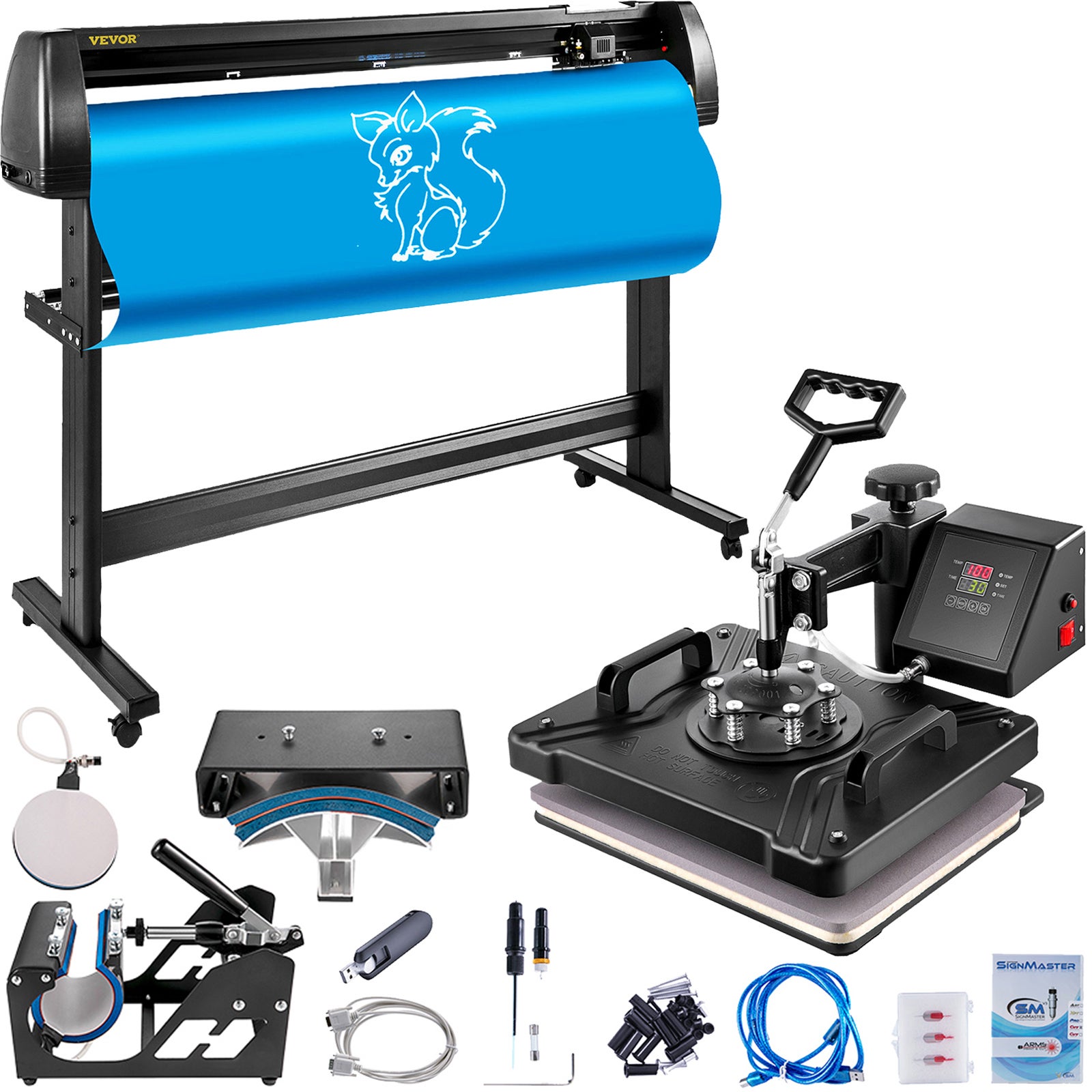 Presse à chaud VEVOR 5 en 1 29 x 38 cm + plotter découpe vinyle 1350 mm ...