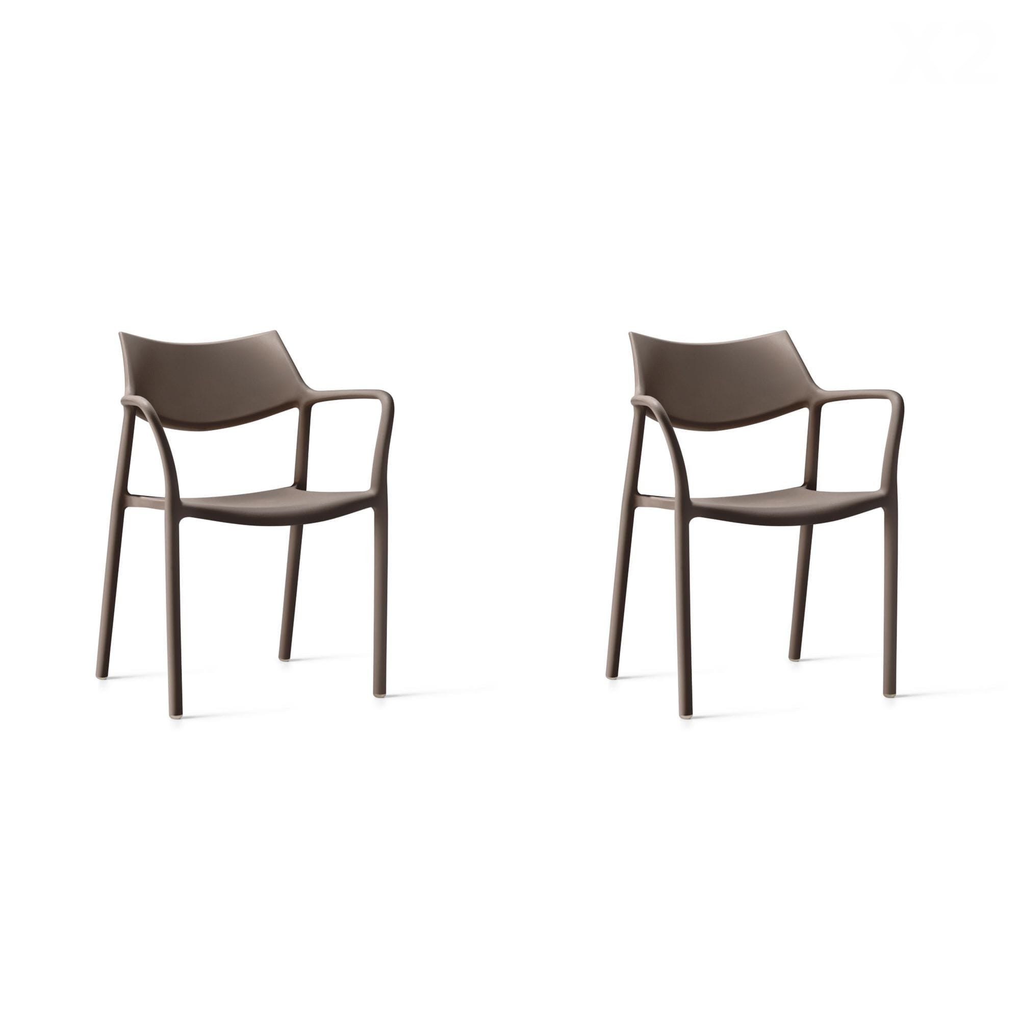 Resol SPLASH AIRE Set 2 Silla Con Brazos Interior, Exterior Chocolate ...