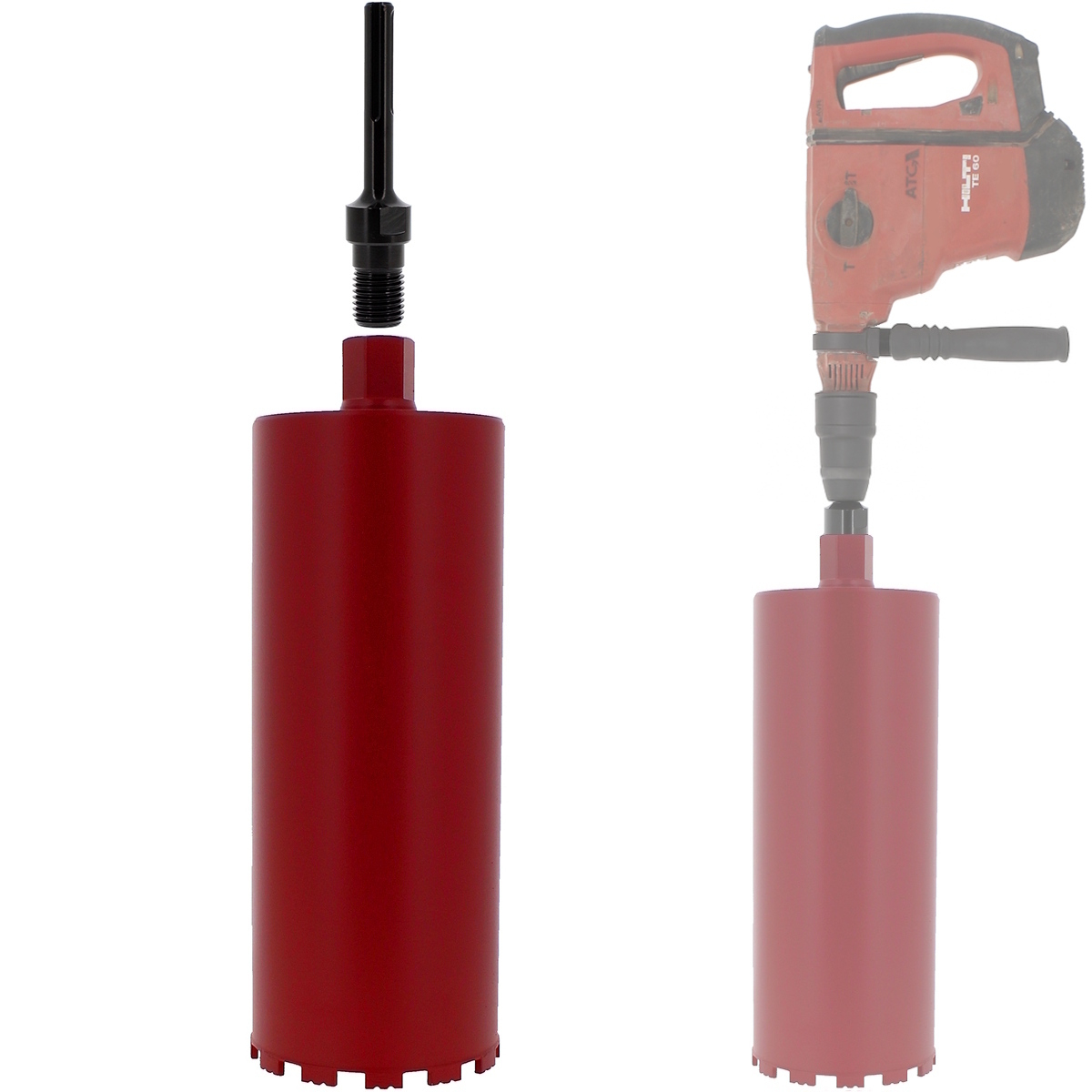 Corona de diamante Ø 162 mm con adaptador para taladro y martillo perforador SDS-max | Leroy Merlin