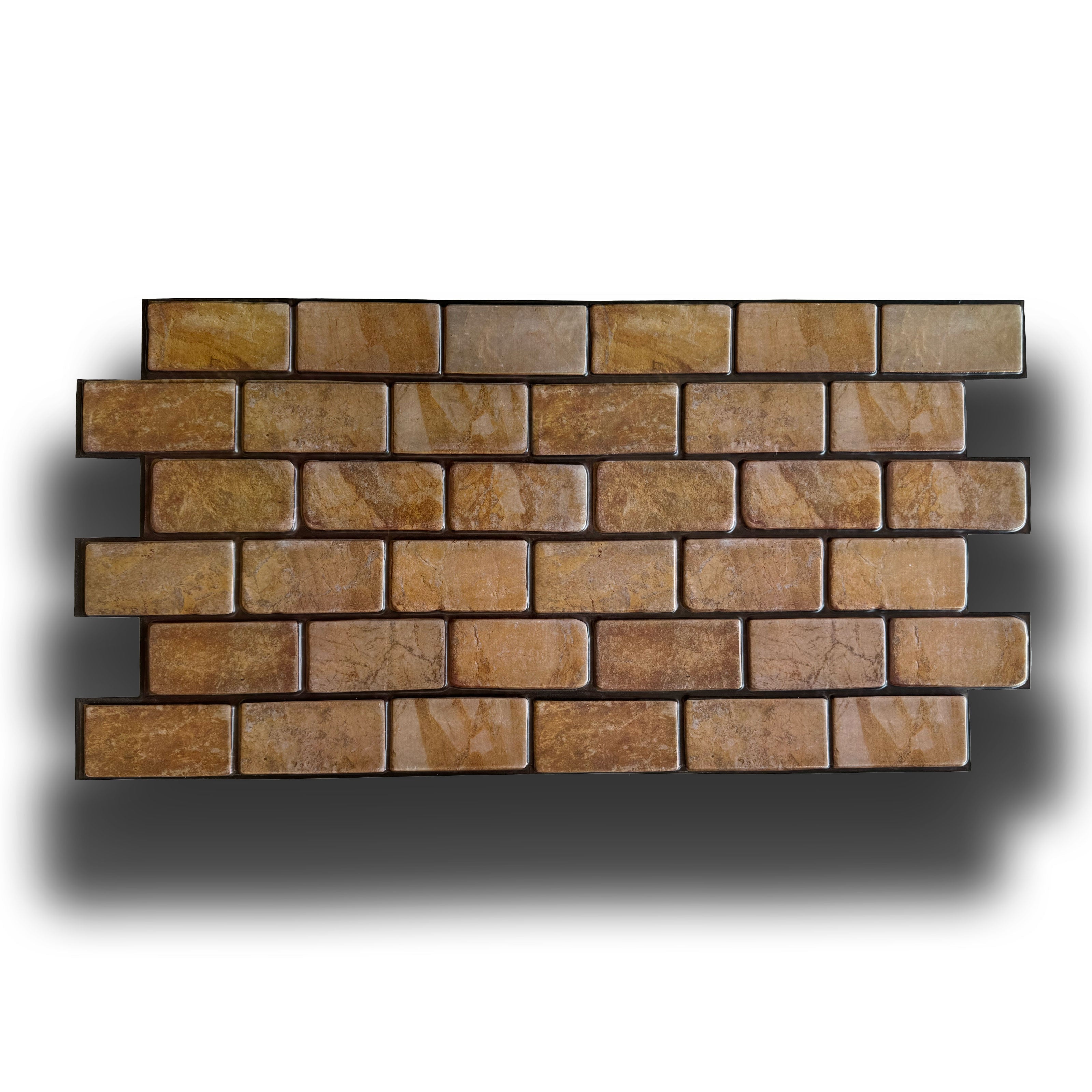 Pannelli 3D Rivestimento a parete in PVC effetto MATTONI TERRA 96x48cm ...