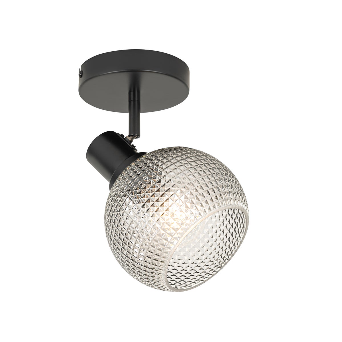 Foco de diseño negro con cristal ahumado - Chico | Leroy Merlin