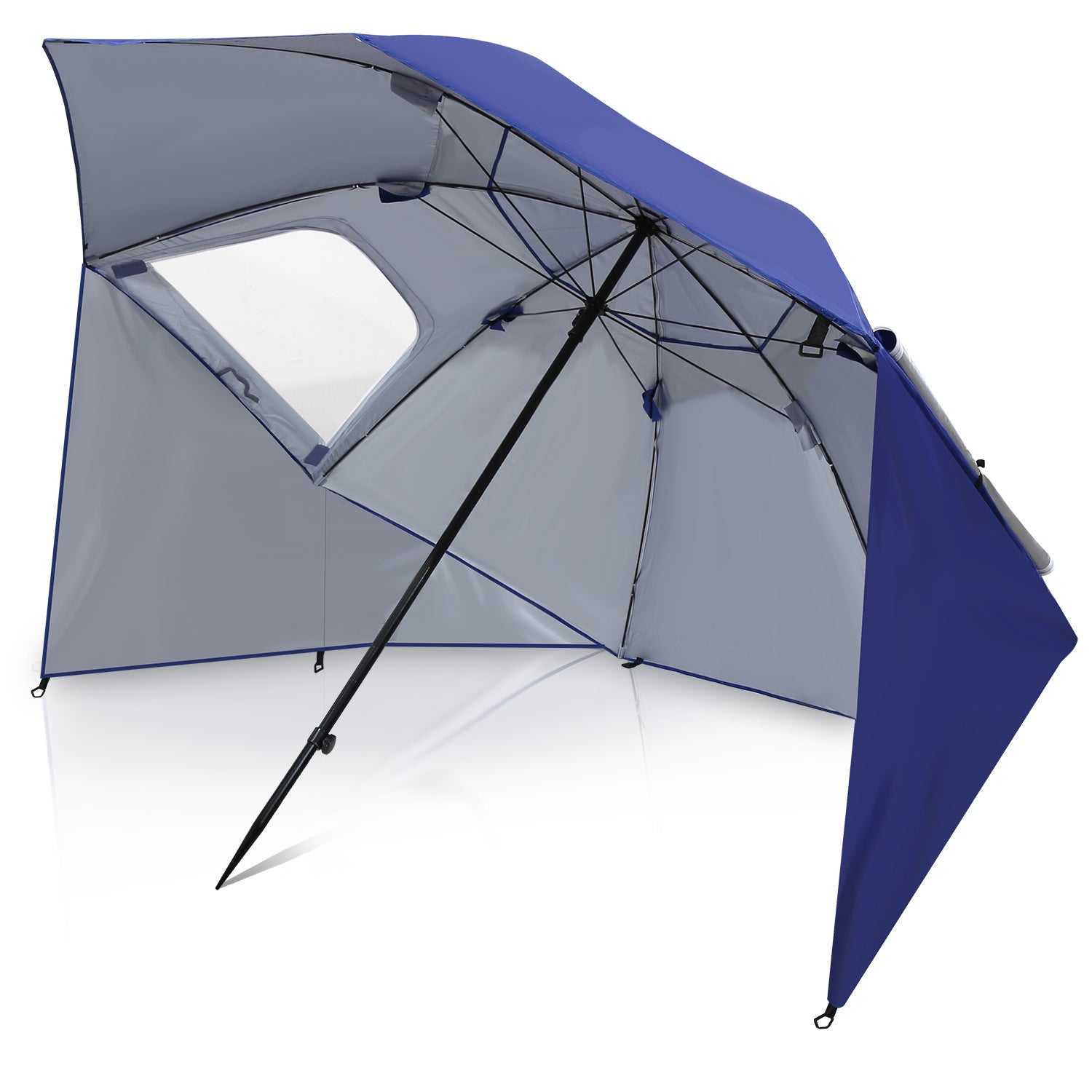 Parasol de plage 210 cm anti-vent protection uv Portofino - Bleu ...