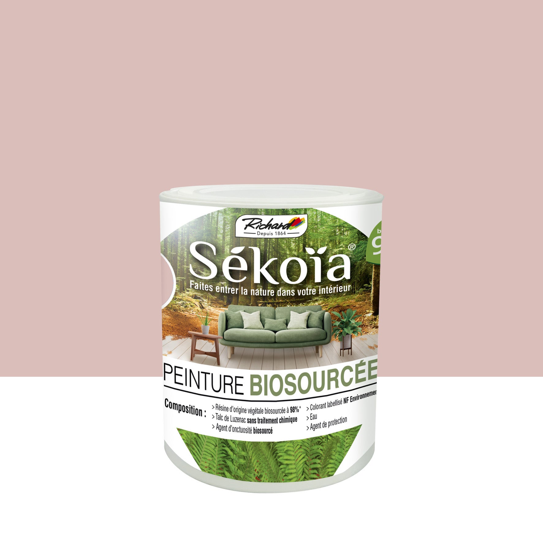 Peinture Vieux Rose 308 - Sékoïa Biosourcée Velours - 0.5 l | Leroy Merlin