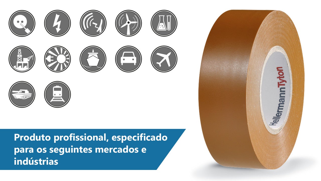 HellermannTyton HTAPE-FLEX15-19x20-PVC-BN (20) 710-00158 Ruban isolant ...