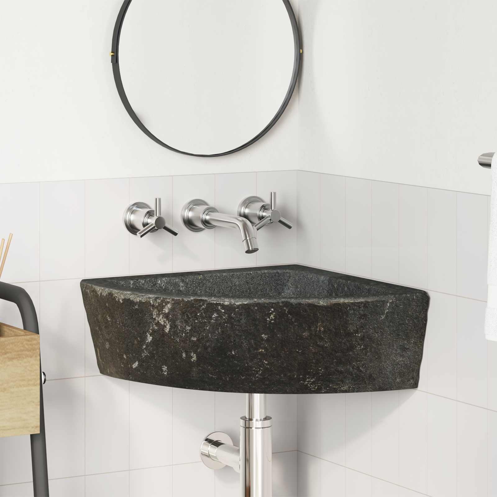 Lavabo Gris (30-37) x (25-30) x 12 cm Piedra del Río | Leroy Merlin