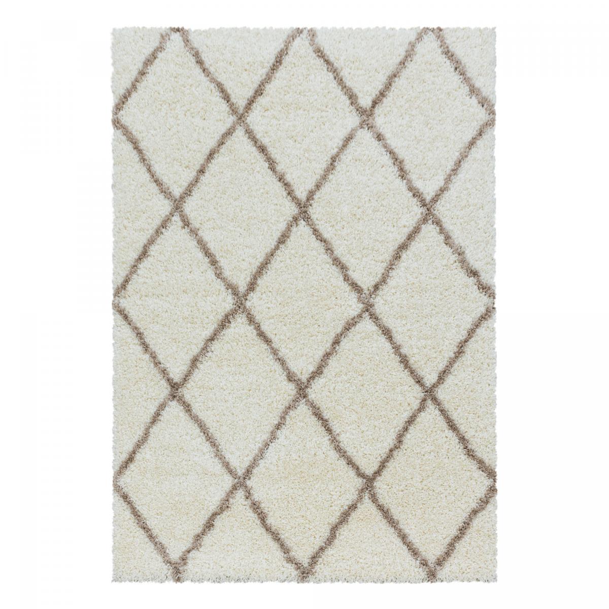 Tappeto berbero 200x290 tessuto a rombi SHAGGY A crema | Leroy Merlin