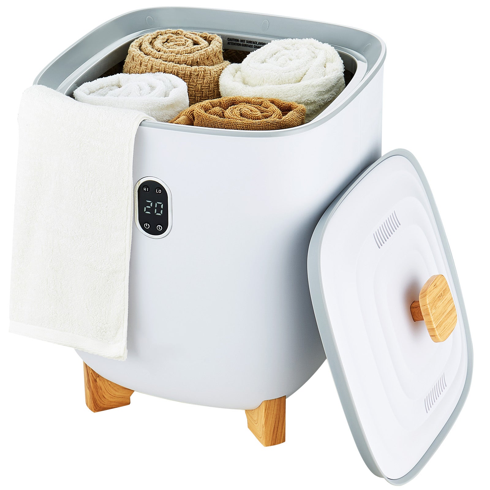 Chauffe-serviettes 25L, grand seau, écran LED, chauffage par le bas ...