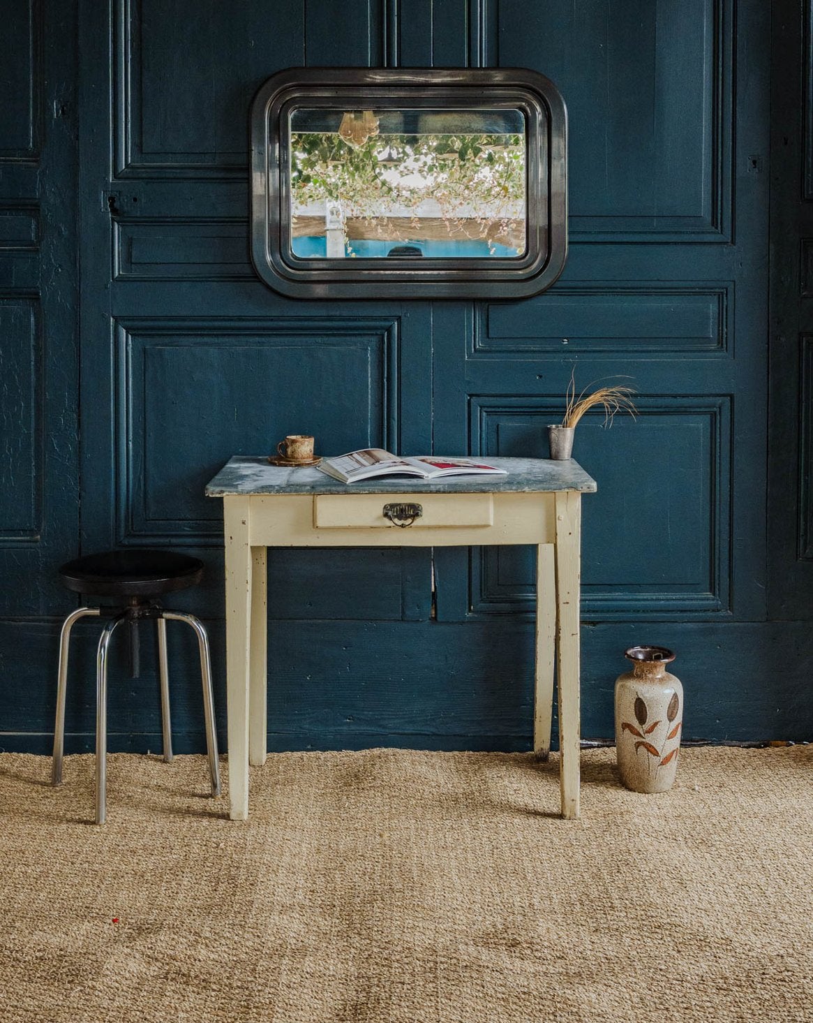 Table d'appoint en bois et zinc Francine N°636 - Bon état | Leroy Merlin