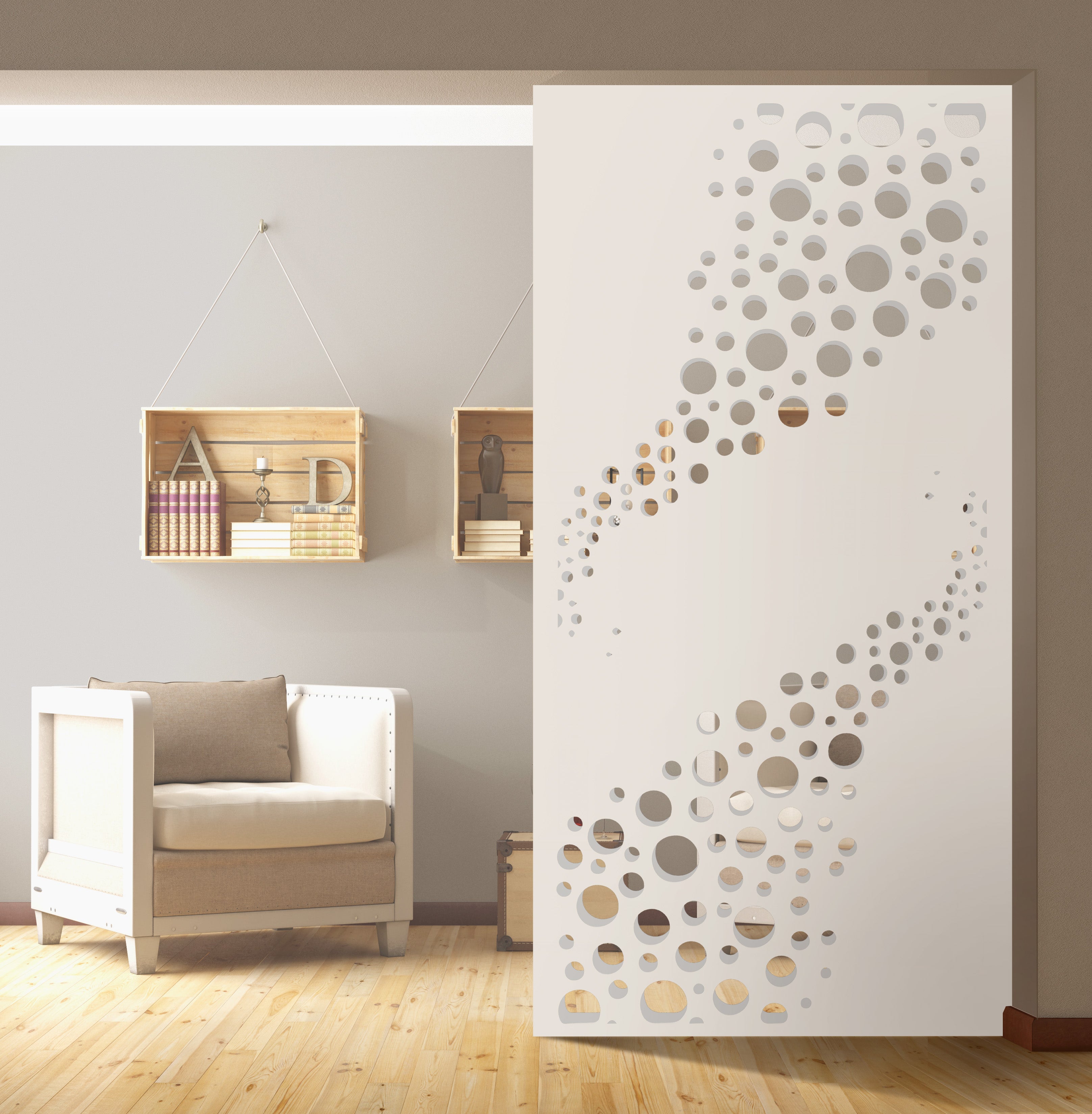 Claustra décoratif mural Planete en PVC blanc - Largeur 80 cm x Hauteur ...