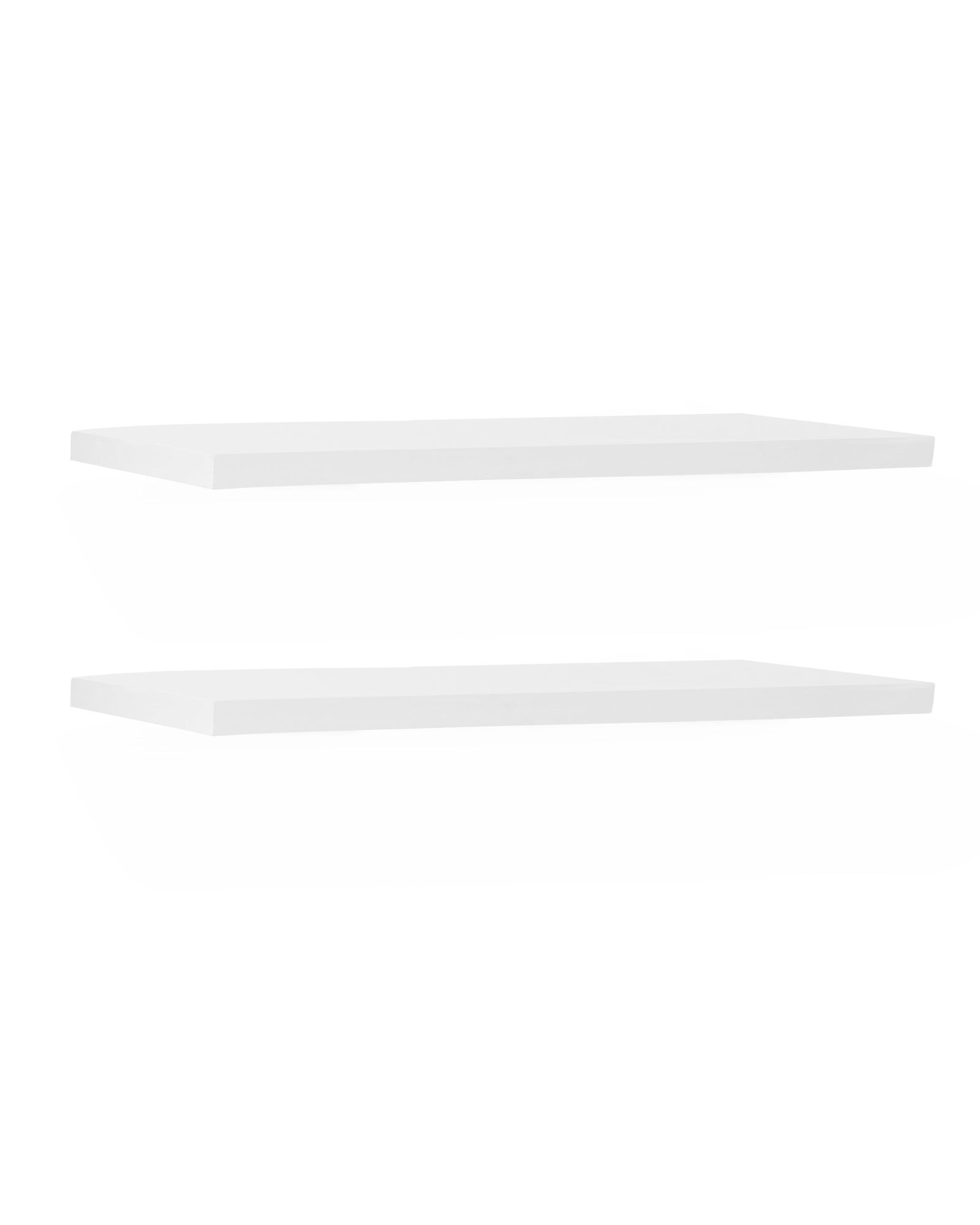 Pack 2 estanterías 60x3,2x20cm de madera maciza flotante blanco | Leroy ...