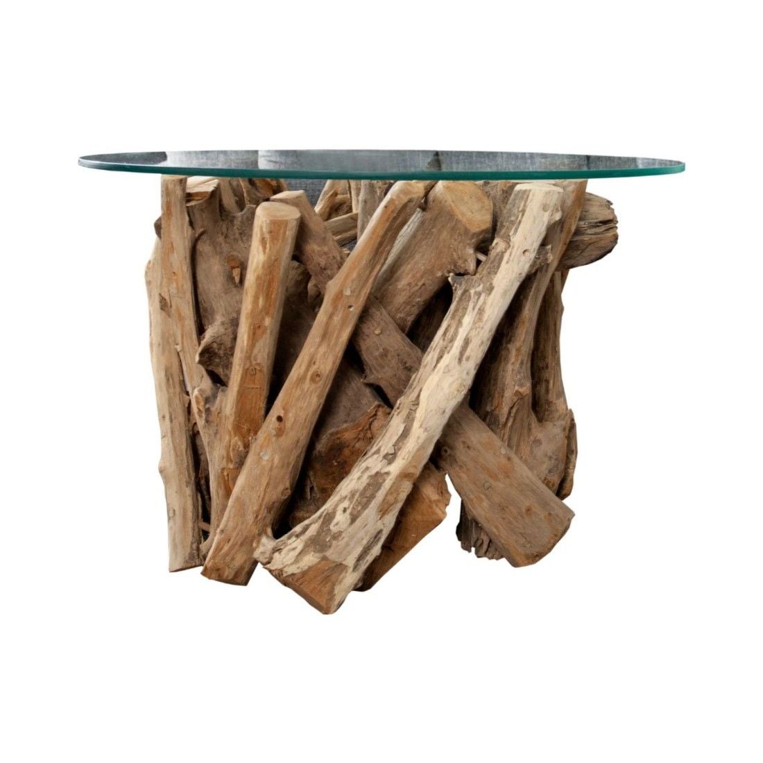 Table basse ronde ARBOREA 70 cm – Table basse en bois de teck avec ...
