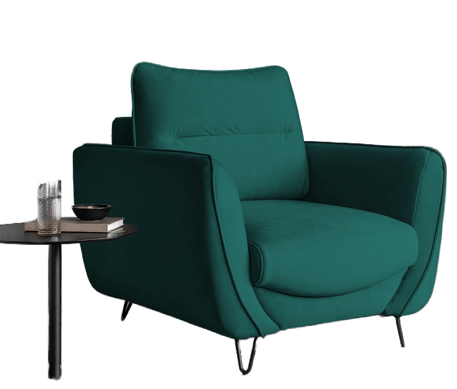 Fauteuil en velours ZURIK – Confort et style intemporel-Vert forêt ...