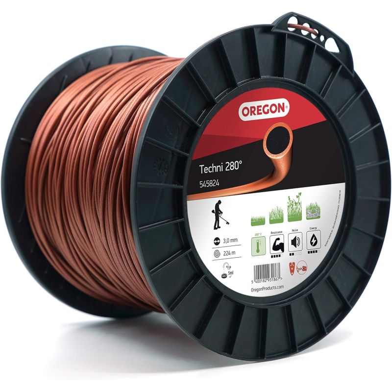 Hilo desbrozadora Redondo Techni 280° Marrón/Negro ø3.0mm/224m Oregon ...