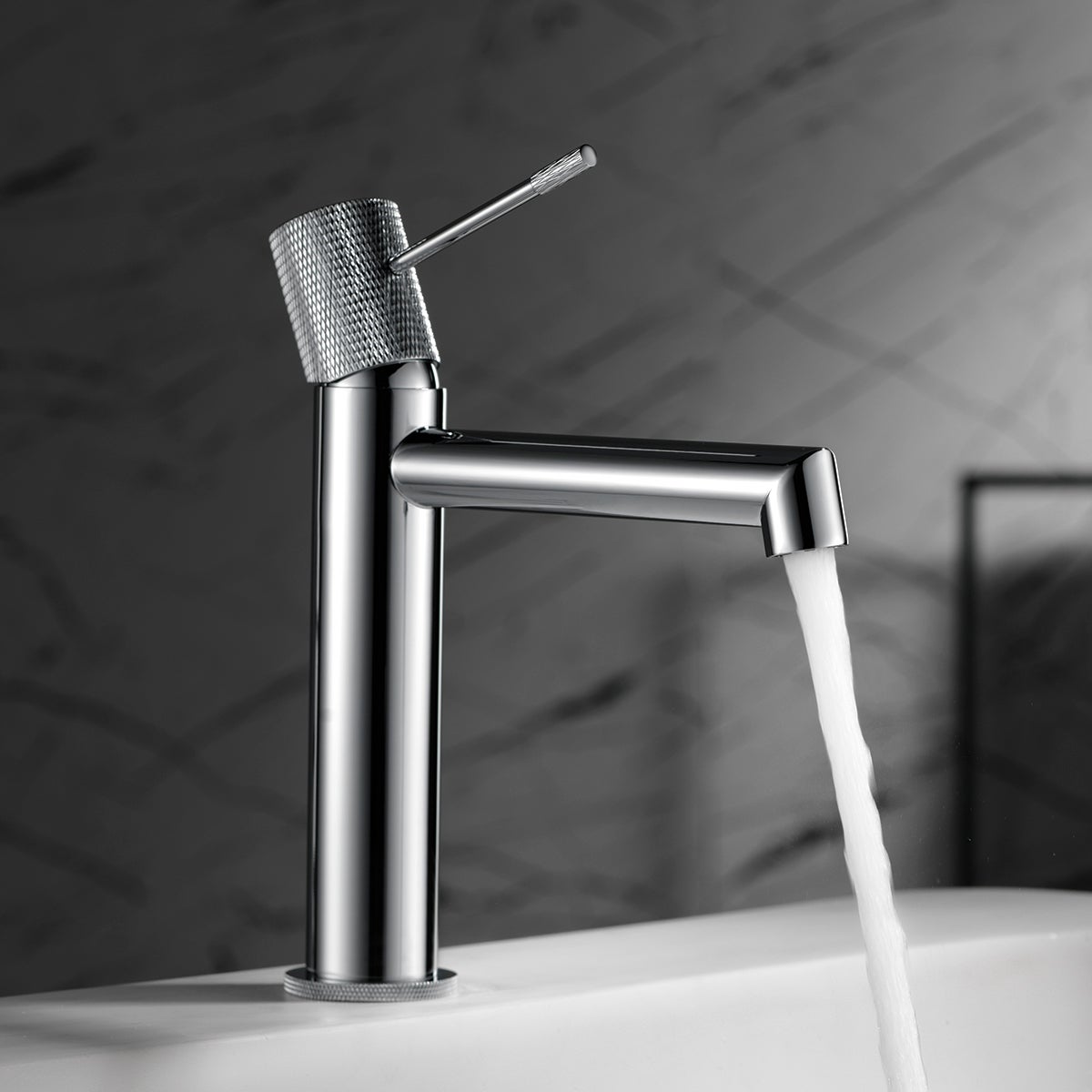 Grifo monomando para lavabo en latón y zama cromados con cartucho ...