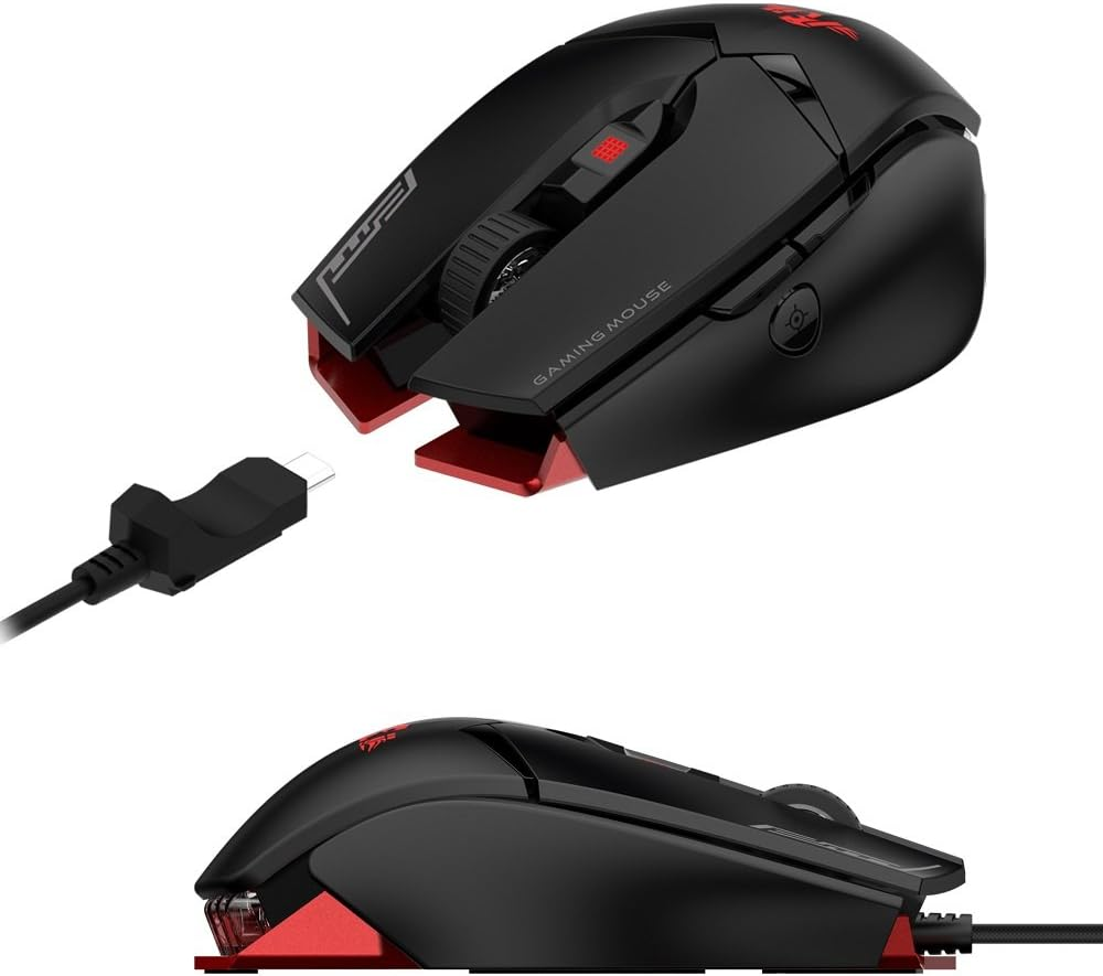 Souris professionnelle programmable, 12 000 DPI, rétroéclairage LED (16,8 millions de couleurs ...