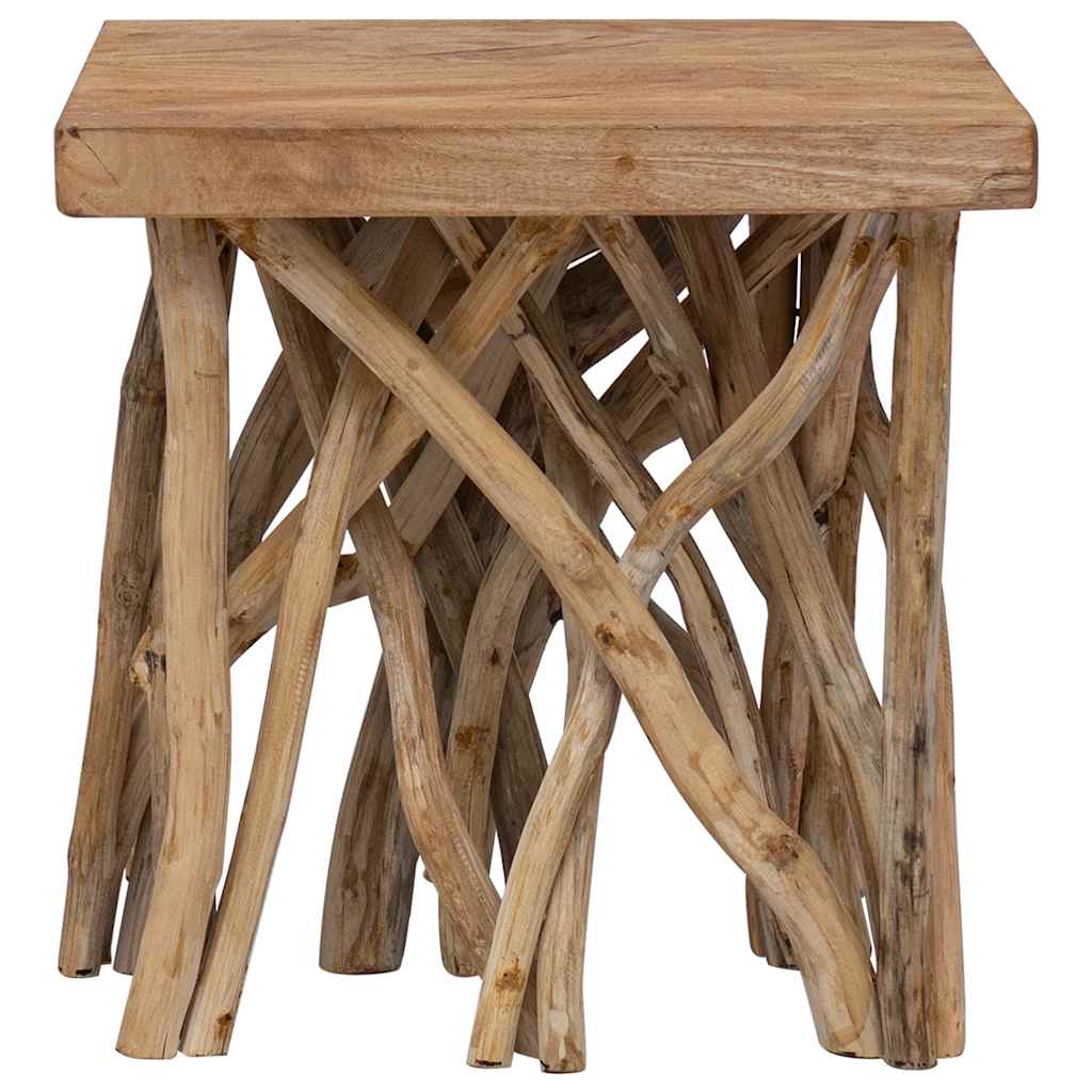 Mesa De Centro De Troncos Madera Reciclada Mixta 40x40x40 Cm Leroy Merlin