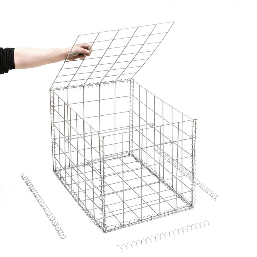 Gabion pour mur en gabion - 50 cm x 70 cm x 50 cm Maille rectangulaire ...