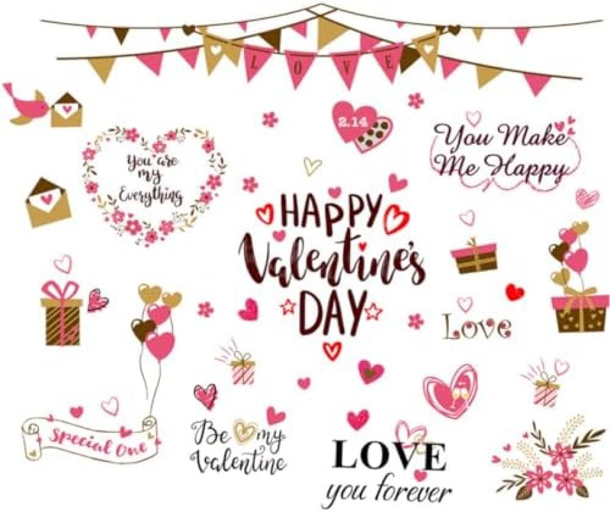30x90cm 1 Jeu Sticker Mural Saint Valentin Stickers Muraux Coeur D ...