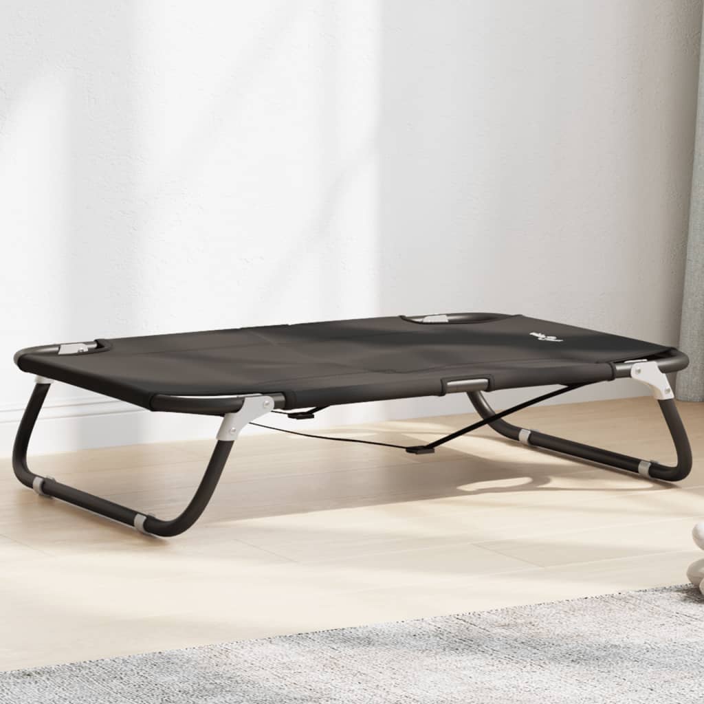 Lit pliable pour chien en tissu oxford et acier, gris anthracite ...