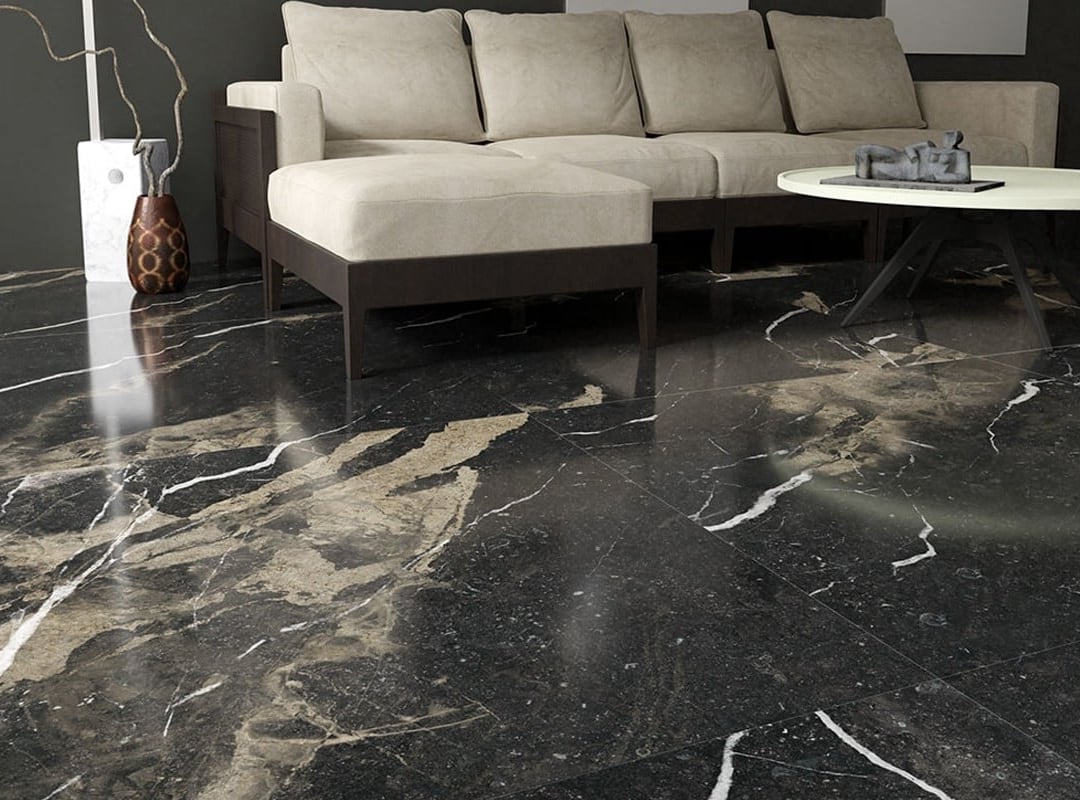 Marbre noir mat avec veines beiges - Carrelages 120x270 cm 6 mm - EPB ...