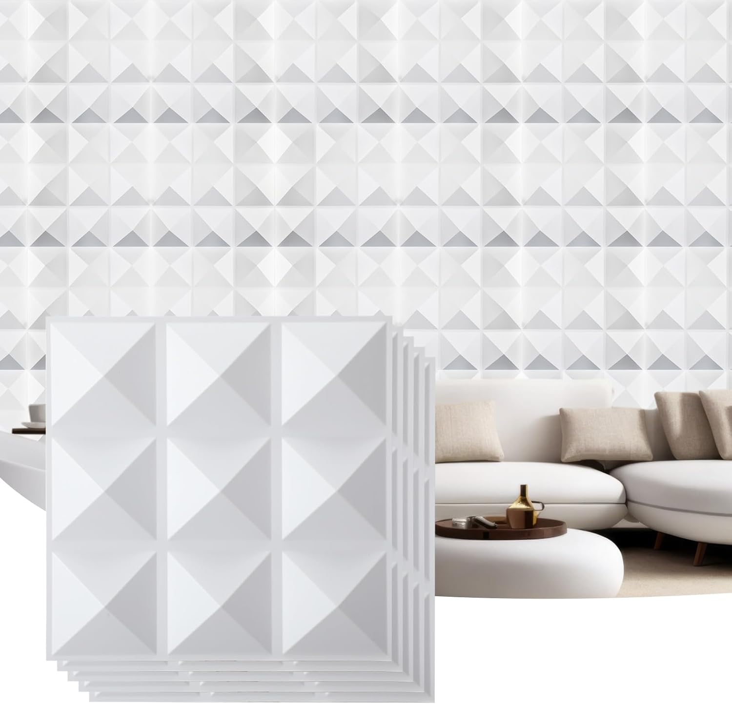 15 piezas - Paneles de pared 3D, azulejos de pared de PVC impermeables ...
