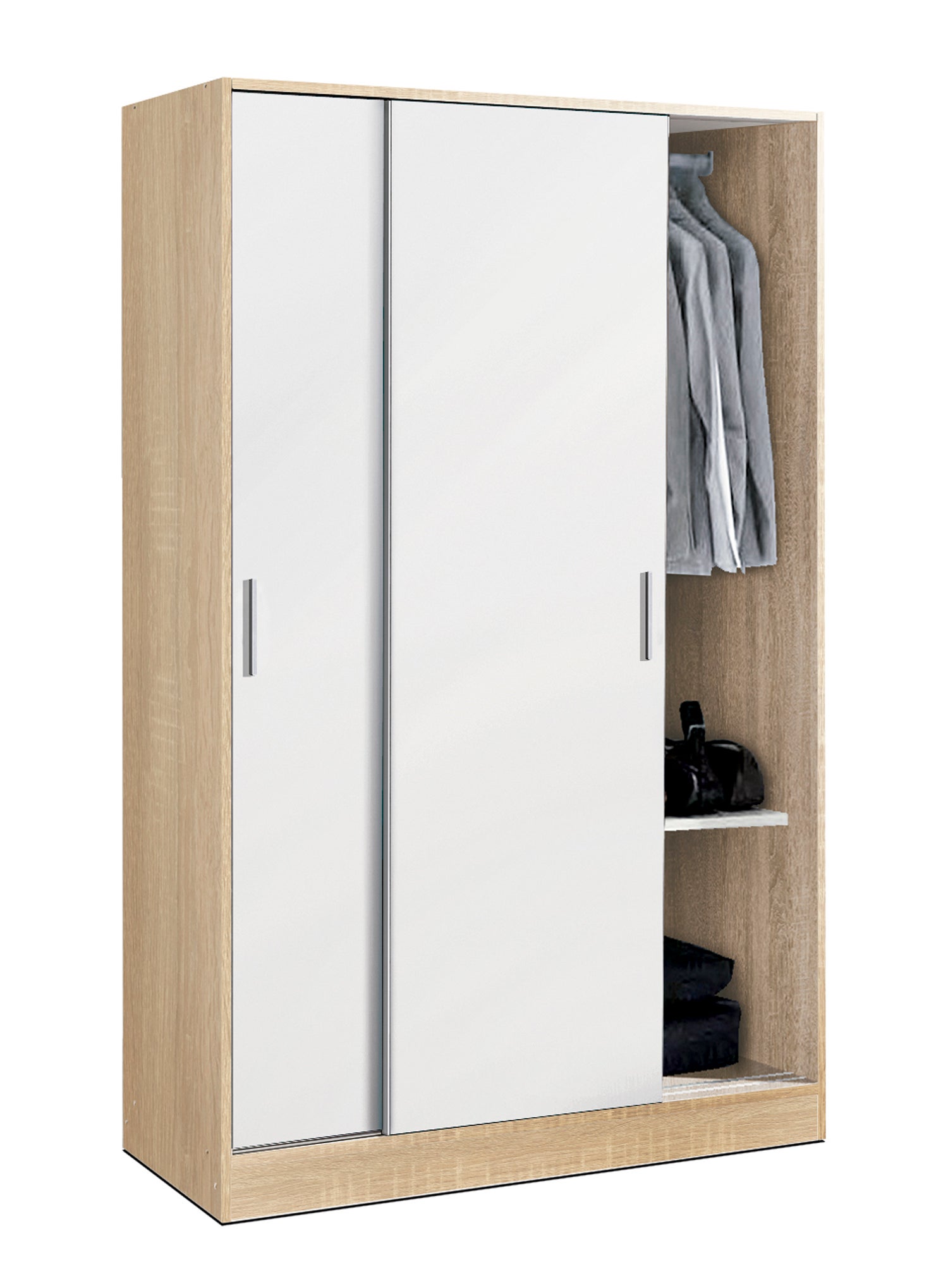 Armoire / placard de rangement de 2 portes coulissantes coloris Chêne ...