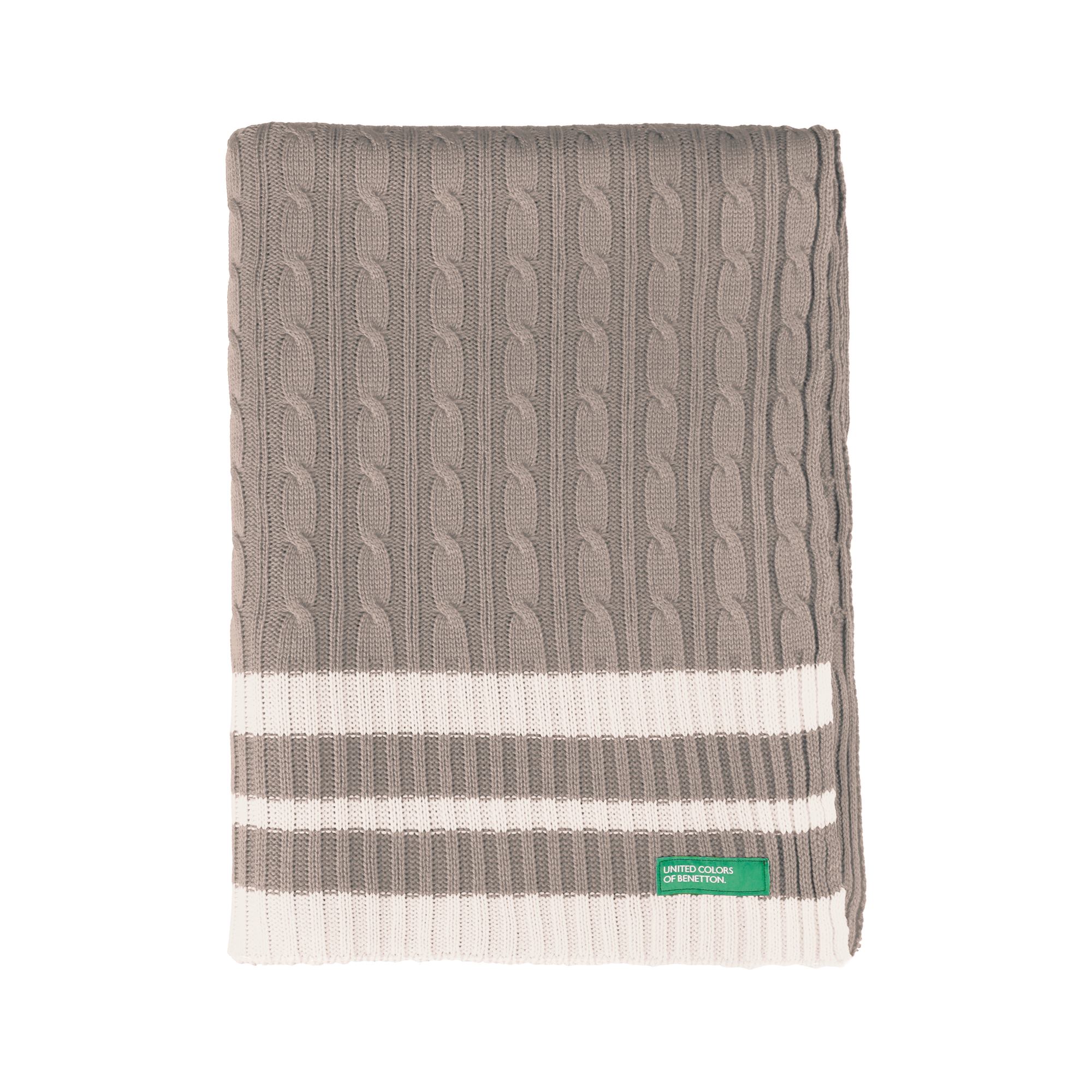 COUVERTURE 140X190CM 200GSM 100% COTON TRICOT BEIGE TEVERE | Leroy Merlin