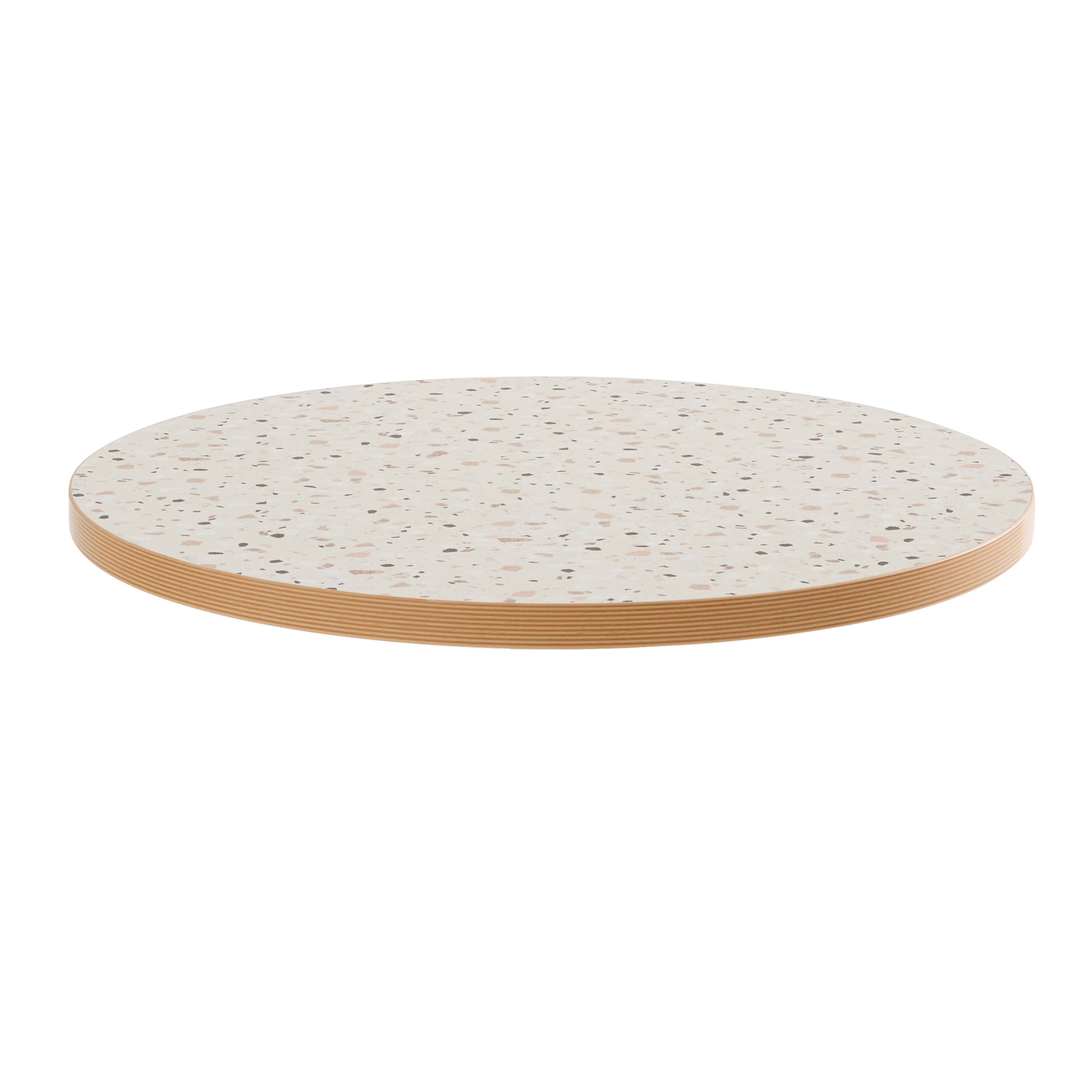 Plateau de table rond en mélaminé 60 cm terrazzo | Leroy Merlin