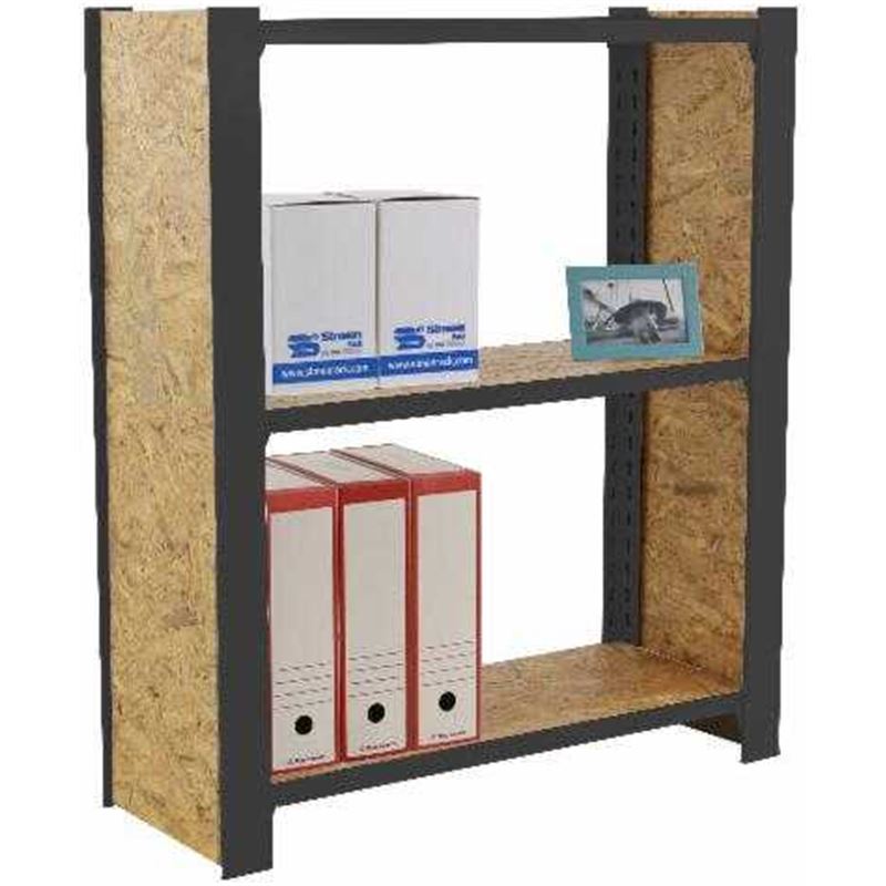 Estanteria OFFICLICK 3/300 WOOD 800 ANTRACI/OSB + TAPAS 1000 - 8425437127748 - Simon Rack ...