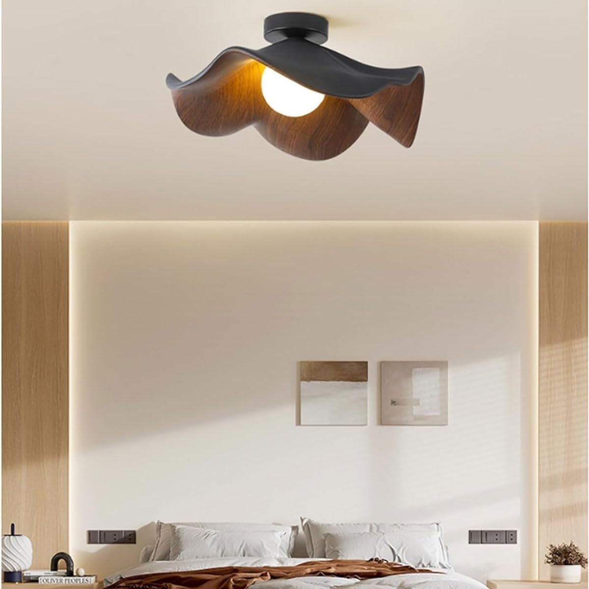 Lámpara de techo retro con forma de hoja de loto, moderna y sencilla ...