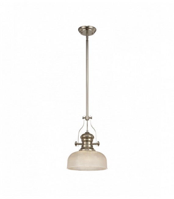 Suspension télescopique Arianna 1 Ampoule Nickel poli hauteur 165 Cm ...