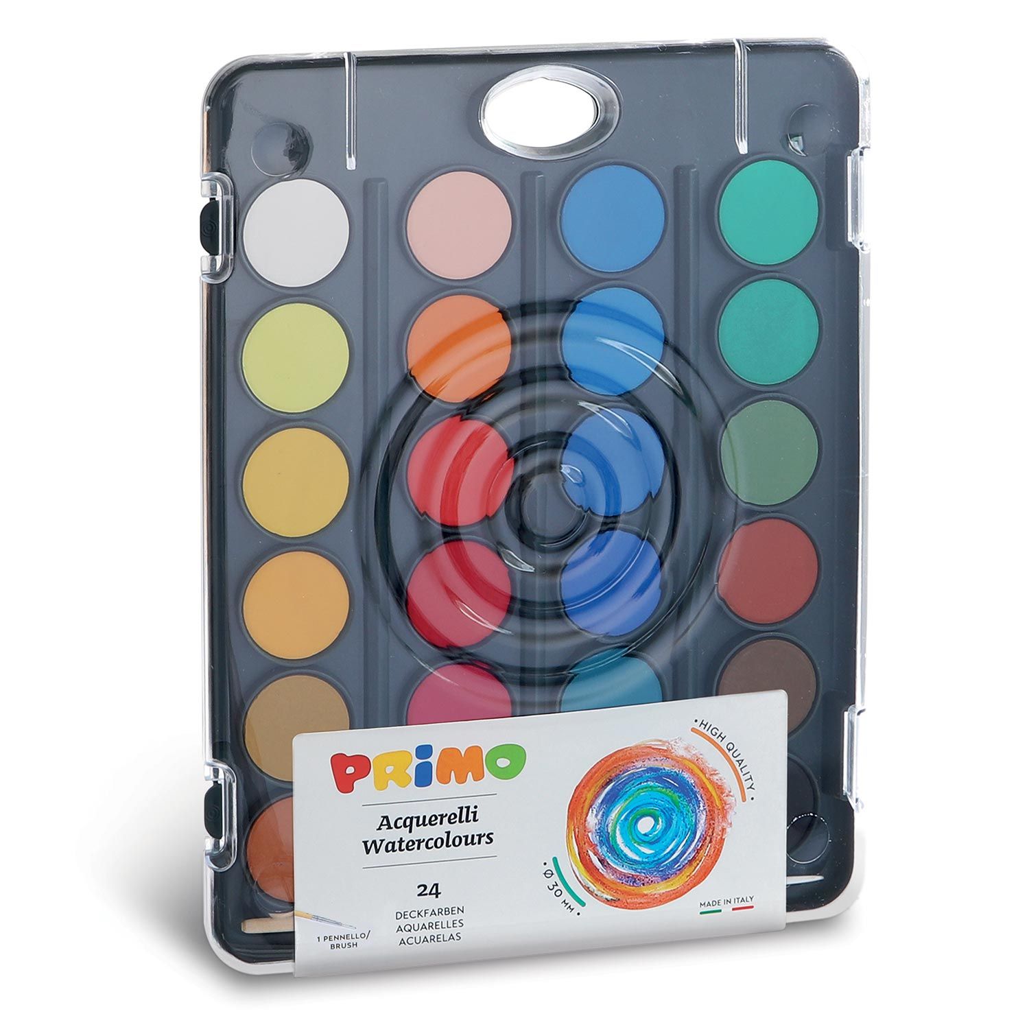 Grande palette d'aquarelle 24 couleurs Ø 30 mm - Primo | Leroy Merlin