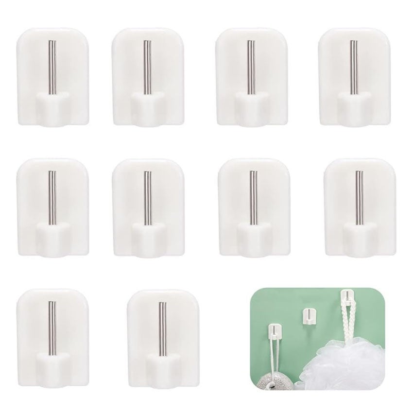 Paquet de 10 crochets auto-adhésifs, crochets de tringle à rideau auto ...