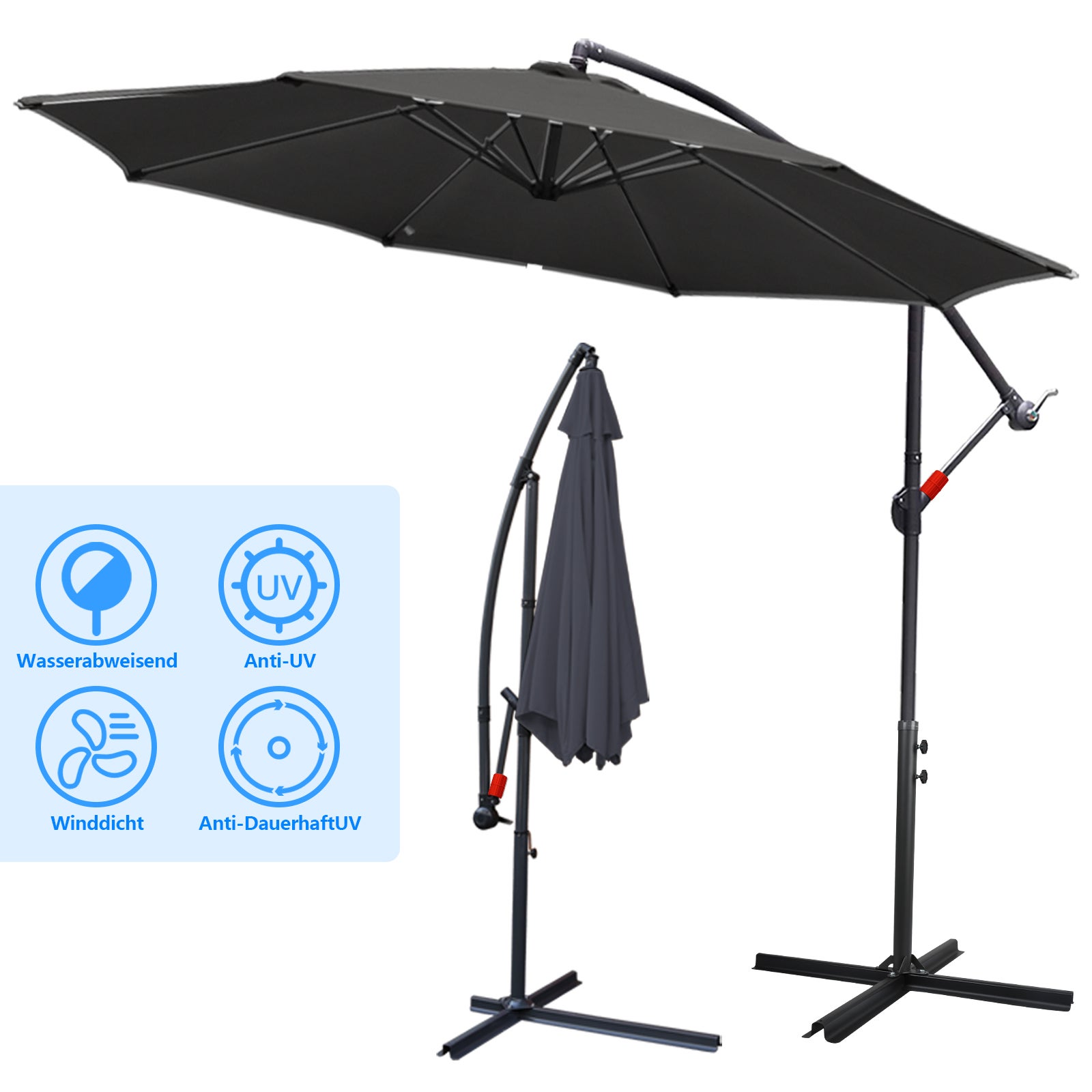 Sombrilla 3m parasol jardín parasol repelente al agua UV30+ parasol ...