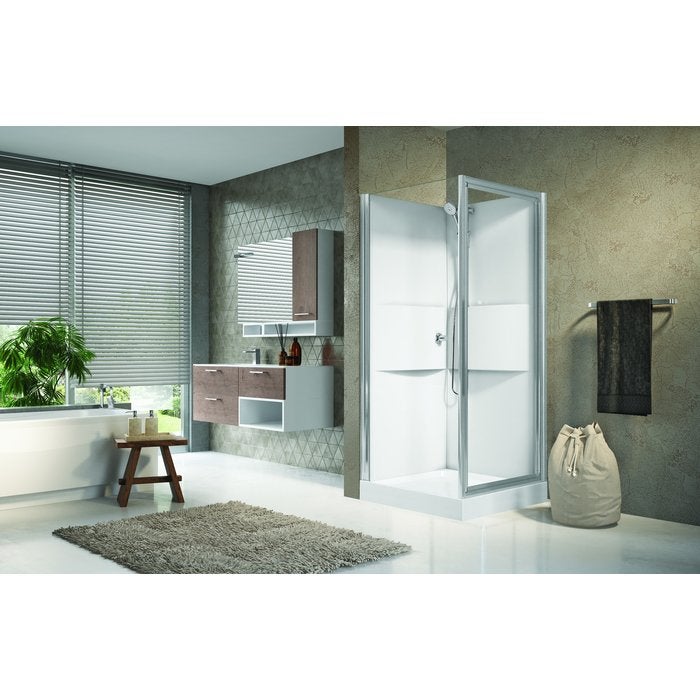 Cabine de douche Média 2.0 - Carrée accès de face - Porte pivotante ...