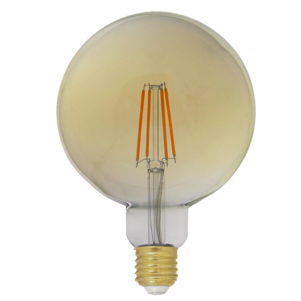Ampoule LED E27 Filament Dimmable 8W G125 Globe - Linéaire - Blanc Chaud 2300K - 3500K - SILAMP ...