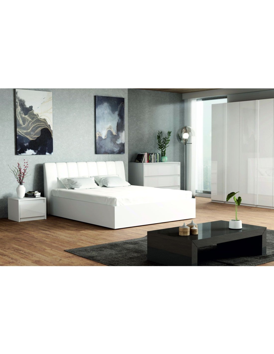 Ensemble chambre VERONA : Lit 160 cm, commode 3 tiroirs, tables de ...