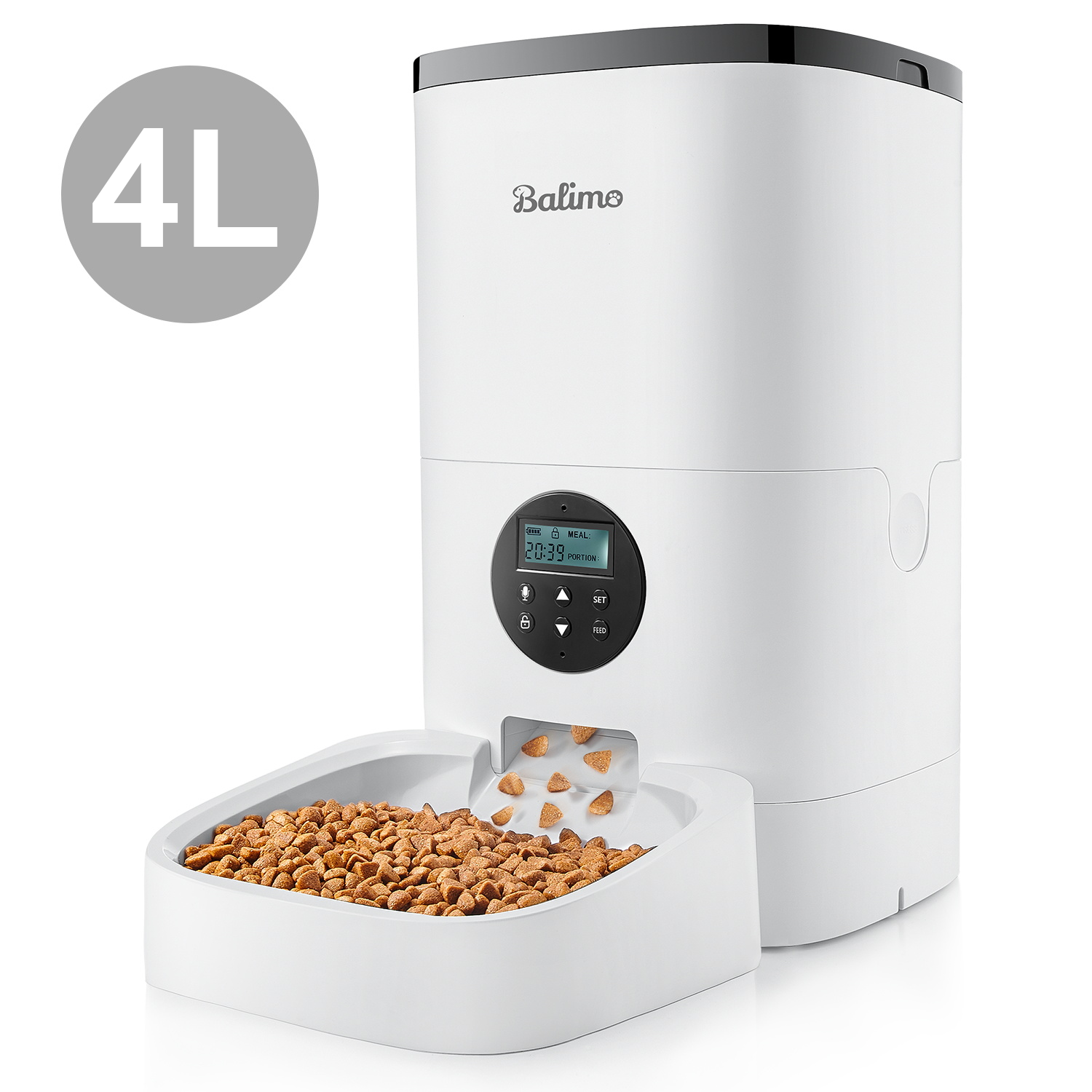4L Balimo Distributeur Automatique de Nourriture pour Chat et Chien ...