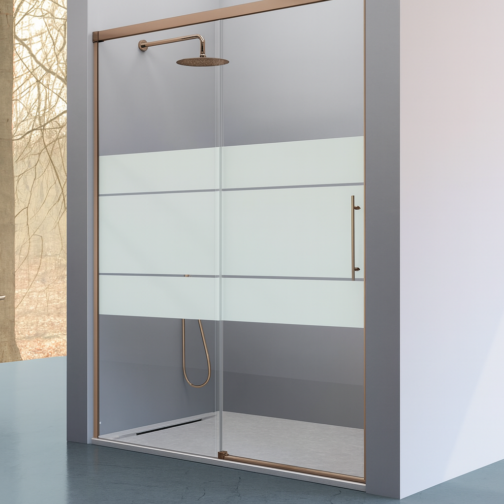 Paroi de douche frontale coulissante Série URBAN - 106–109 cm - Bronze ...