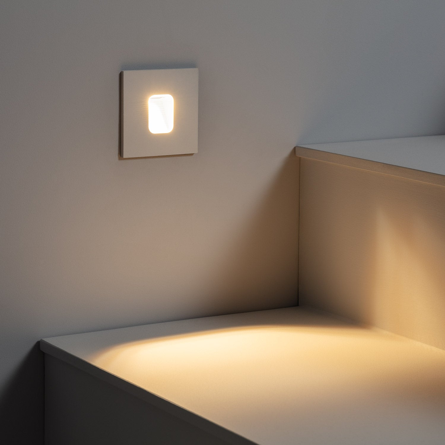 Baliza Exterior LED 2W Empotrable Aluminio Pared Cuadrado Blanco Olite ...