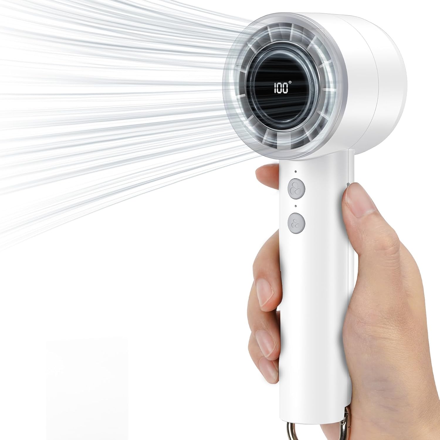 Mini ventilateur manuel portable USB avec affichage LED - Ventilateur ...