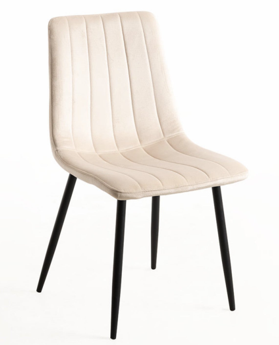 Chaise velours beige clair et pieds métal noir Londa - Lot de 2 | Leroy ...